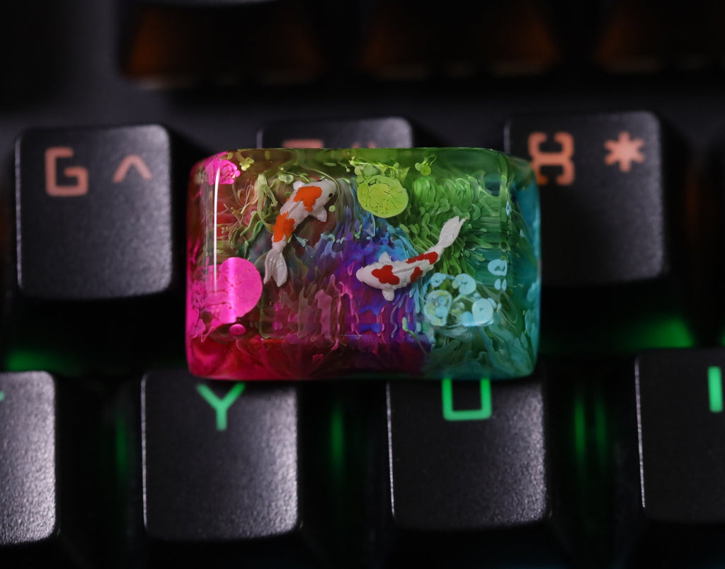 Green Koi Artisan Keycap – Egoartbyvan