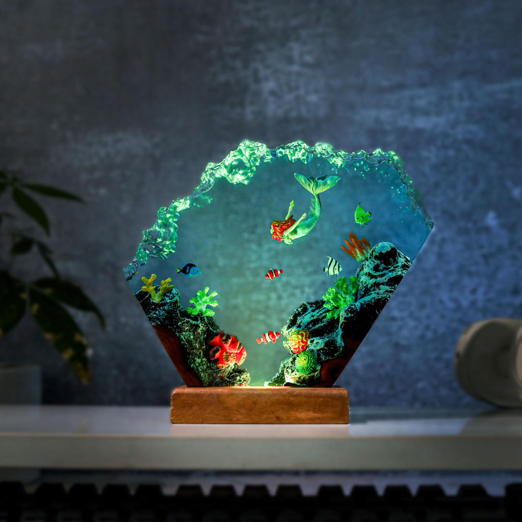Mermaid in Coral Reef Night Light Ver 2 – Egoartbyvan