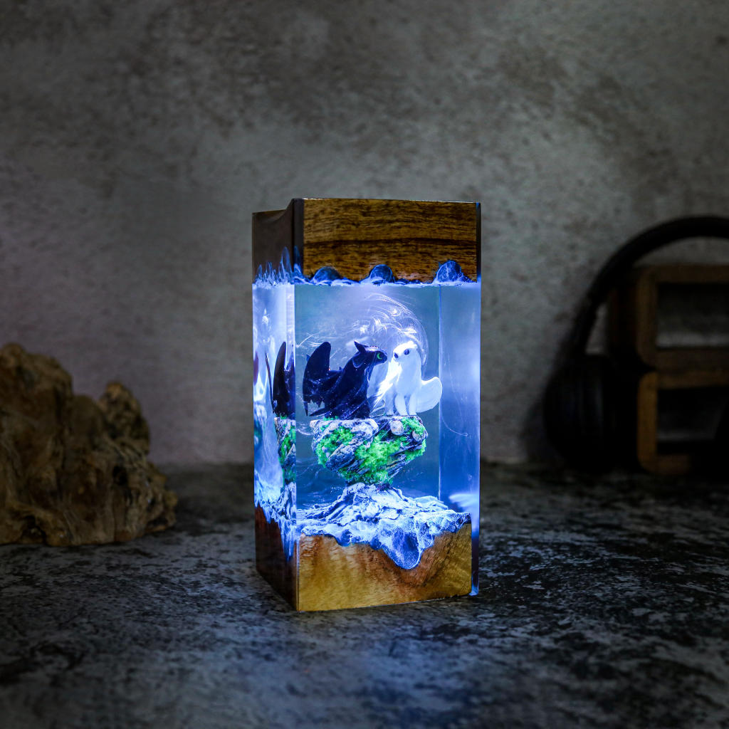 Toothless and Light Fury Lamp Ver 4 – Egoartbyvan