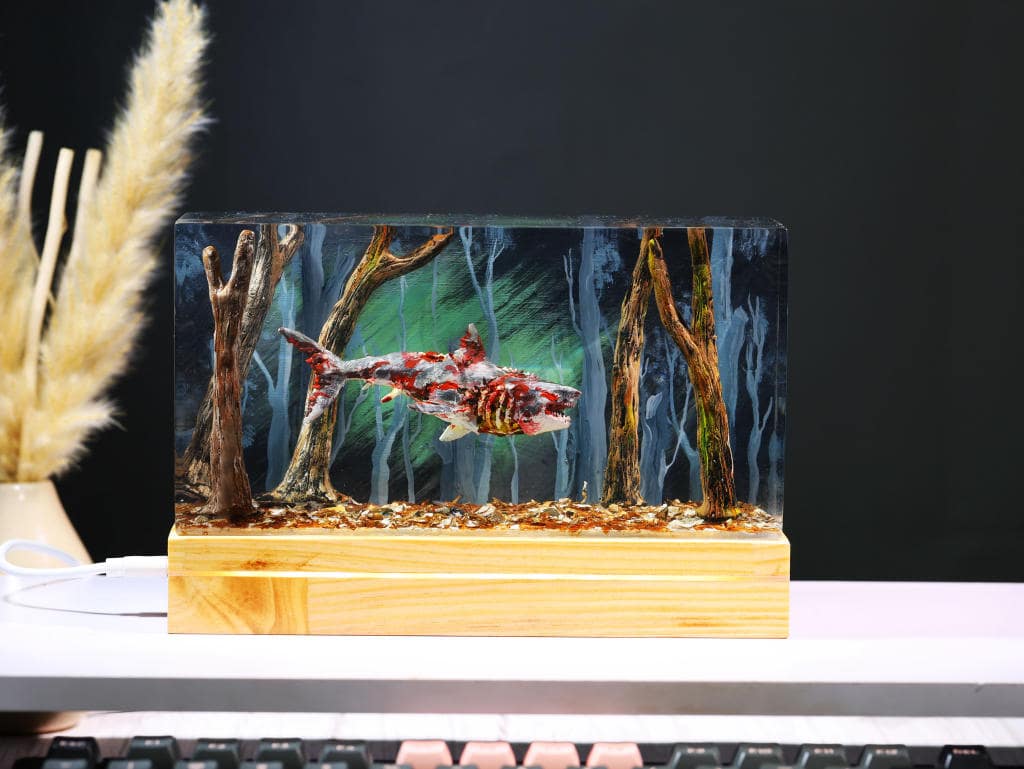 Diorama Zombie Great White Shark Night Light – Egoartbyvan