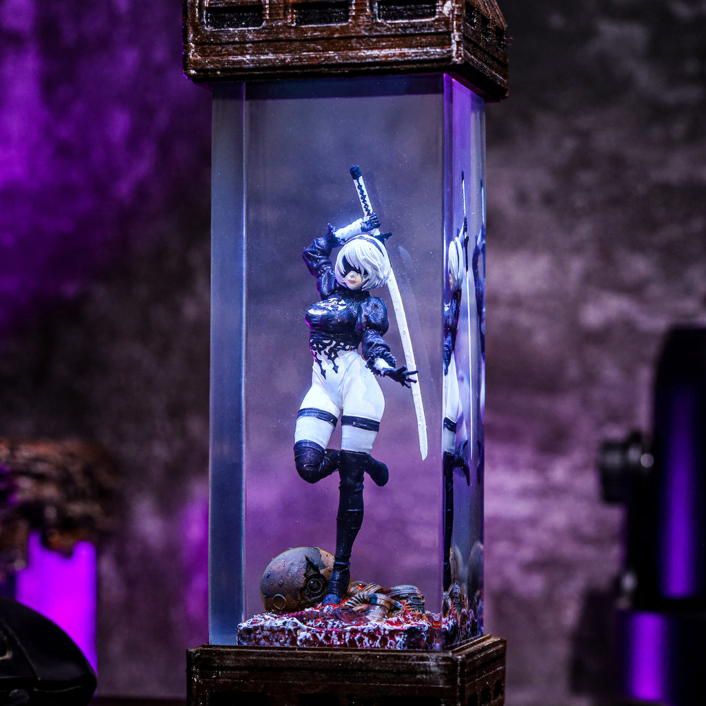 2B Nier Night Lamp Nier Automata diorama resin Lamp – Egoartbyvan