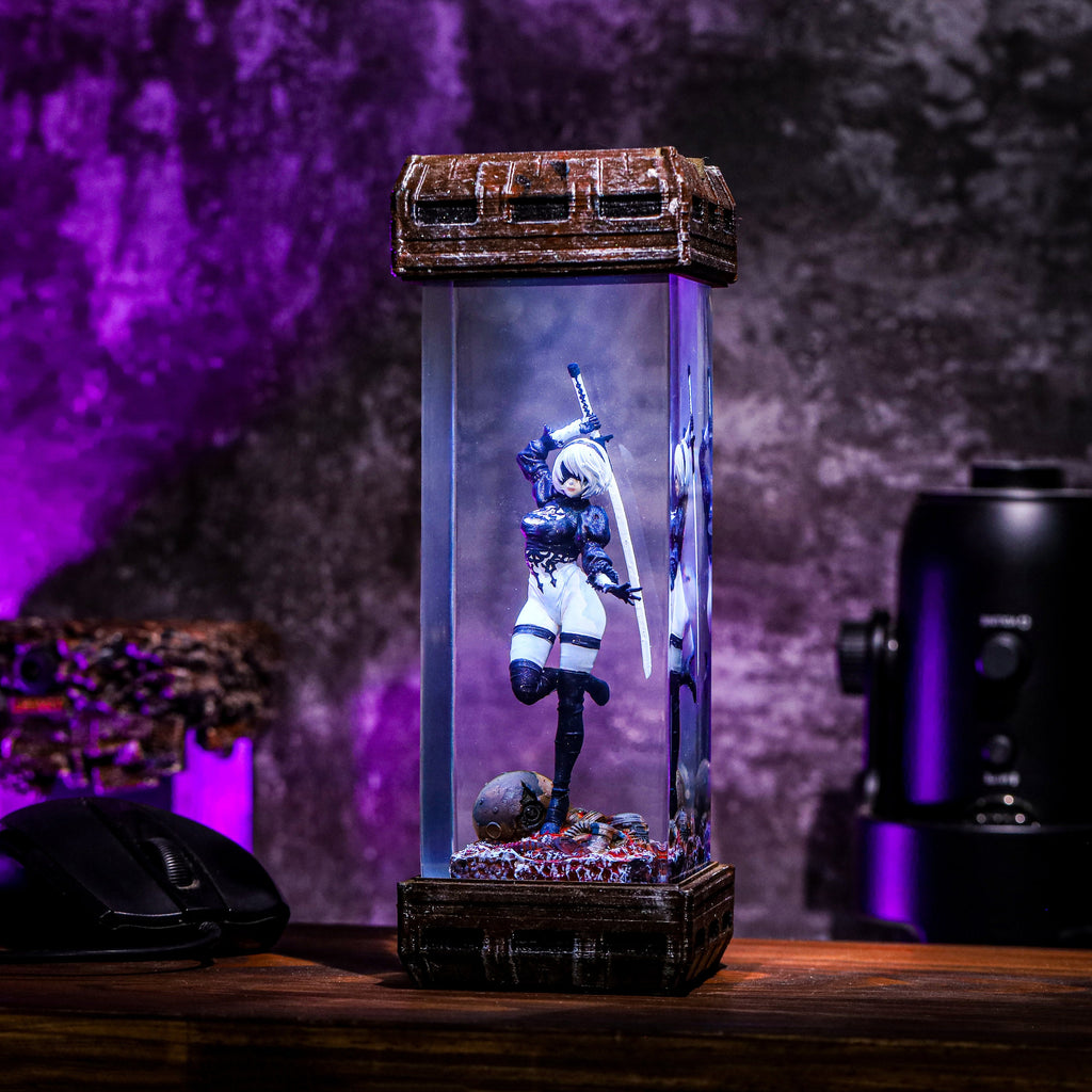 2B Nier Night Lamp Nier Automata diorama resin Lamp – Egoartbyvan