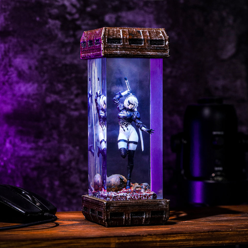 2B Nier Night Lamp Nier Automata diorama resin Lamp – Egoartbyvan