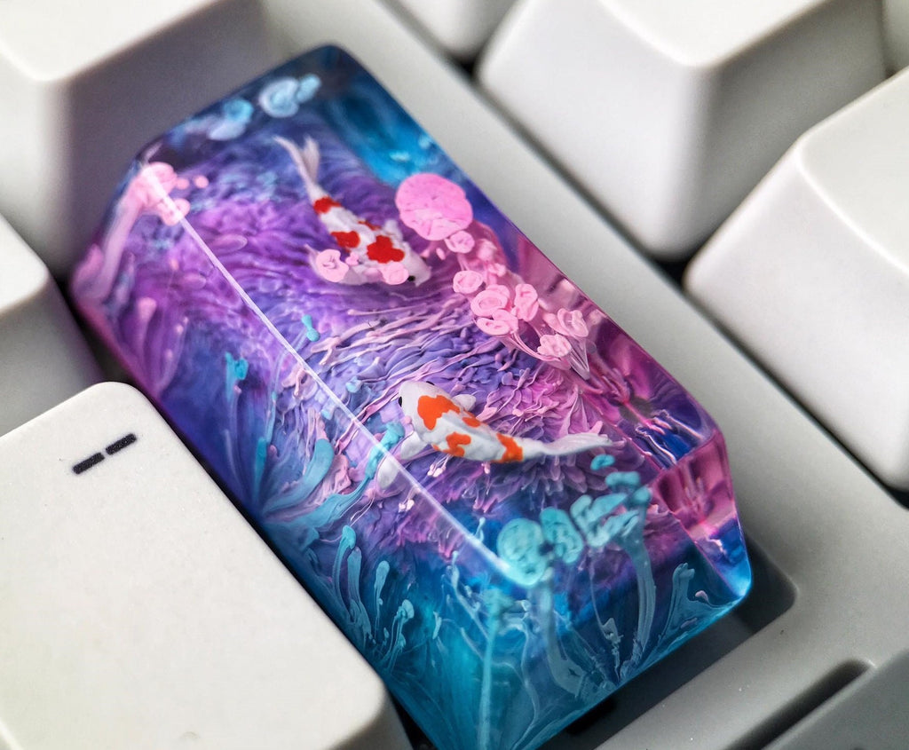 Blue and Purple Koi Resin Keycap – Egoartbyvan